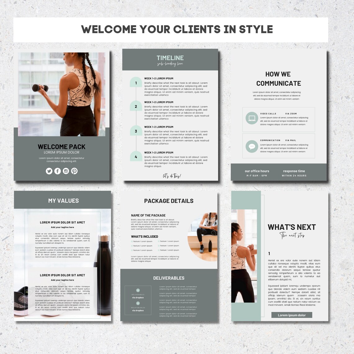 Fitness & Nutrition Client Welcome Pack Template | Client Onboarding ...