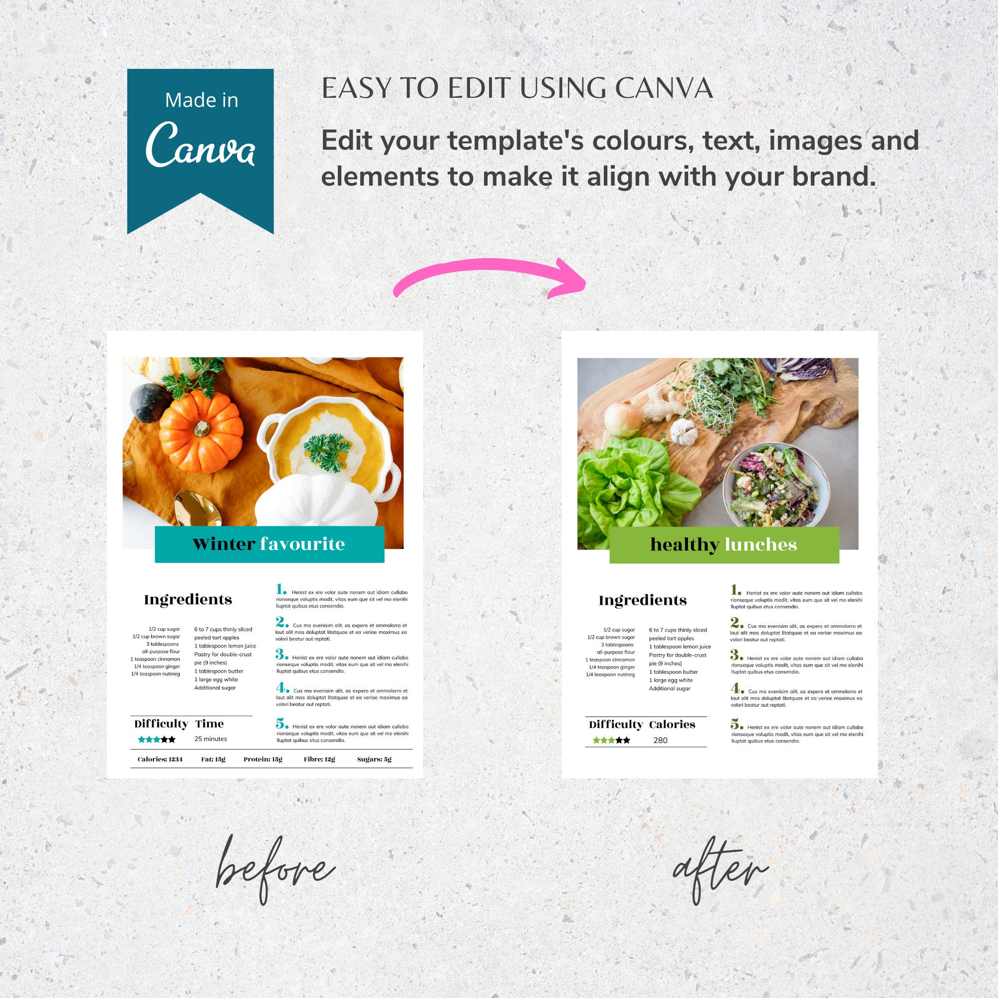 Cookbook Template | Healthy Eating Design | Meal Planner Template ...