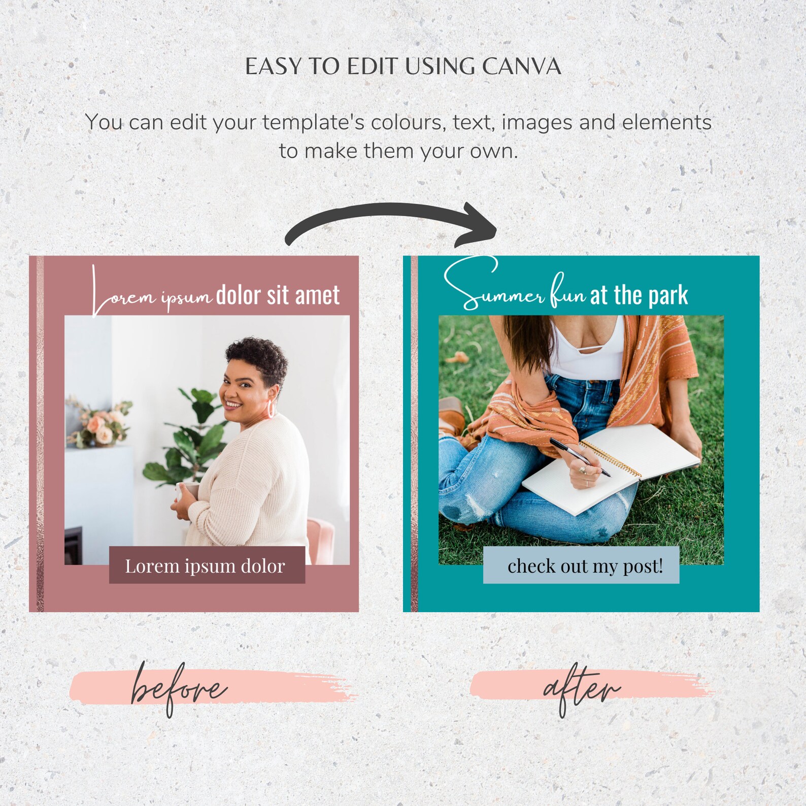 Pink Canva Template Pack Feminine Canva Template Bundle Virtual ...