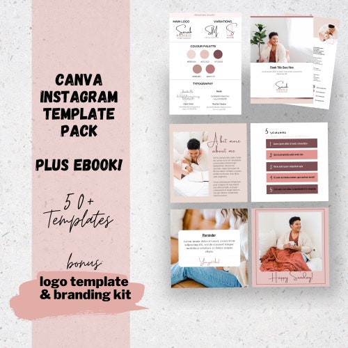 Pink Canva Template Pack Feminine Canva Template Bundle - Etsy