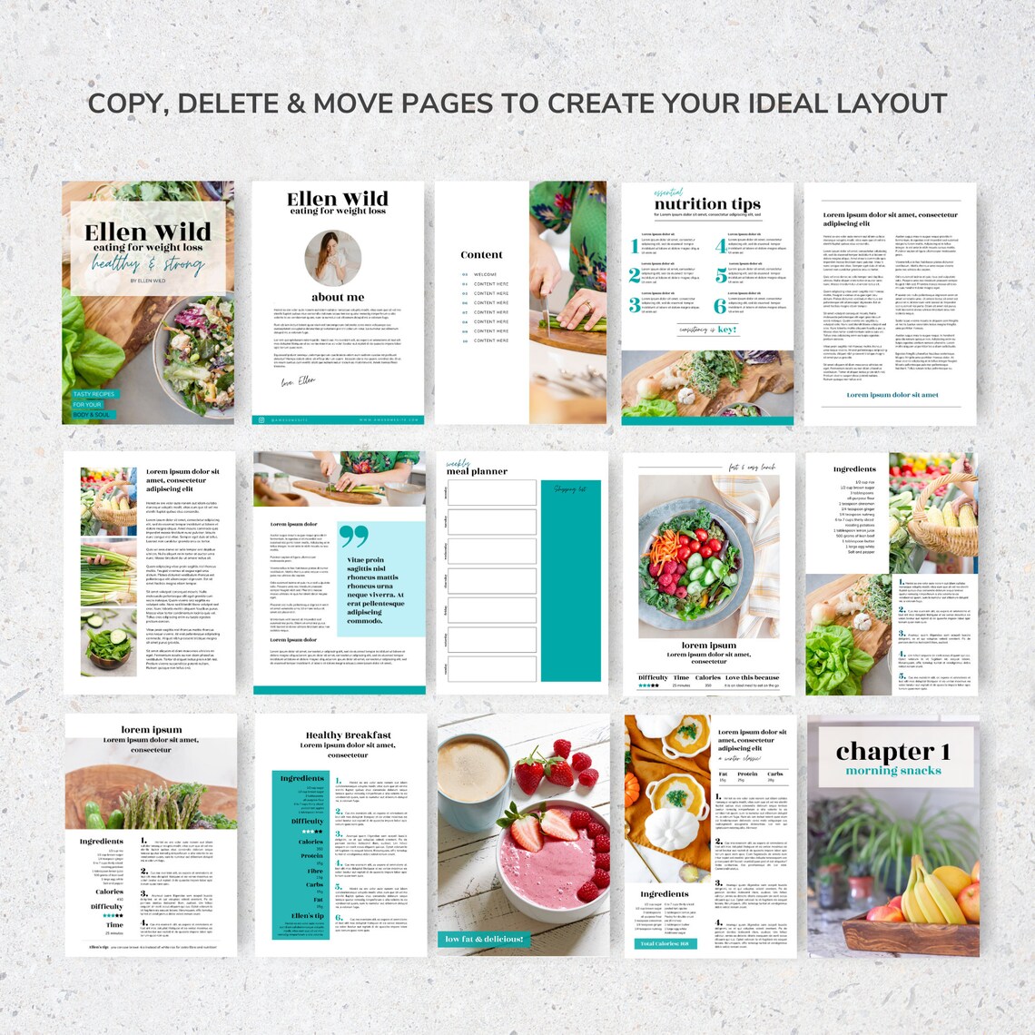 Cookbook Template | Healthy Eating Design | Meal Planner Template ...
