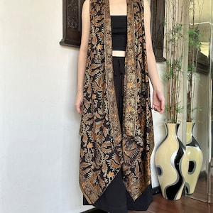 Black Batik Outer, Bali Ethnic Batik Cardigan, Womens Modern Batik ...