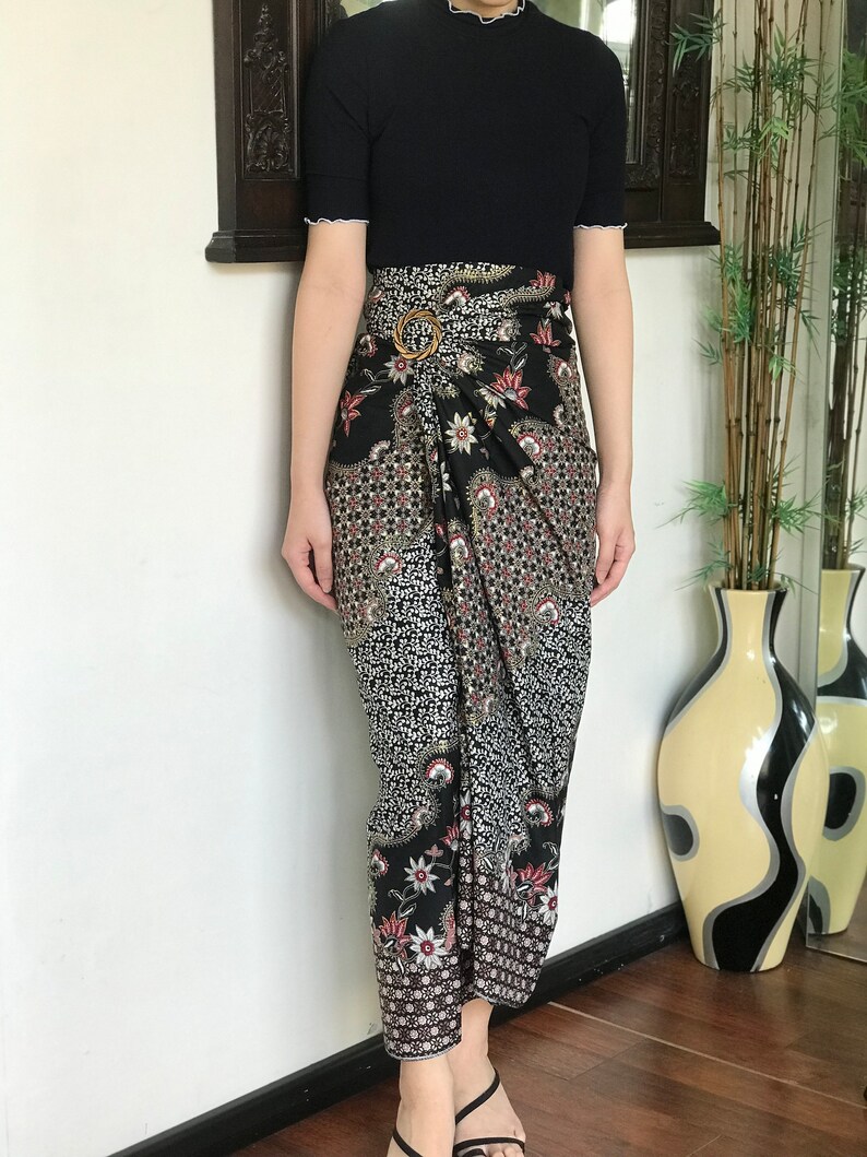 Black Batik Wrap Skirt, Bali Beach Skirt, Becah Cover Ups - Etsy