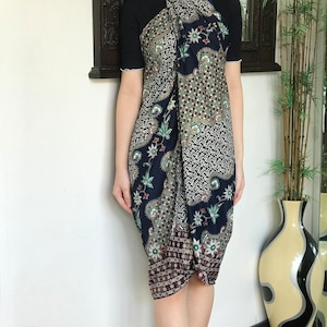 Navy Batik Wrap Skirt, Bali Beach Skirt, Becah Cover Ups - Etsy