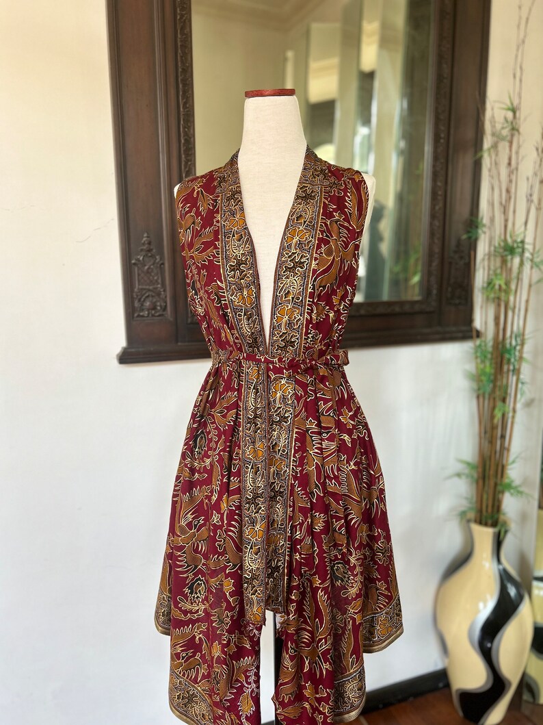 Maroon Batik Outer Womens Modern Batik Vest Batik Cardigan - Etsy