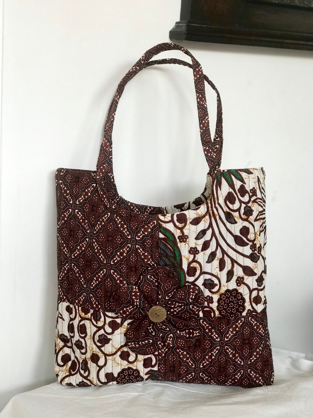 Upcycled Quilted Batik Tote Bag - Etsy