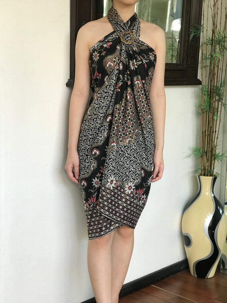 Black Batik Wrap Skirt, Bali Beach Skirt, Becah Cover Ups - Etsy