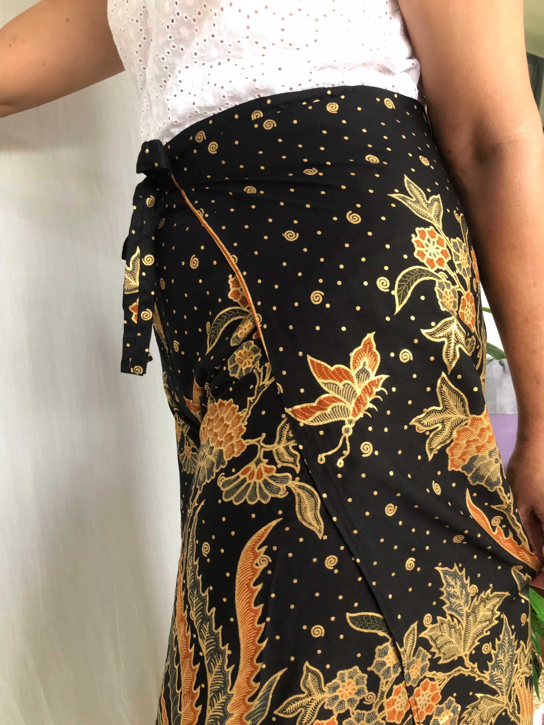 Black Batik Wrap Pants, Bali Beach Pants, Summer Pants, Festival Pants ...