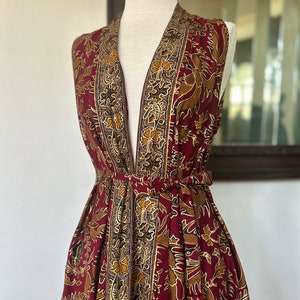 Maroon Batik Outer Womens Modern Batik Vest Batik Cardigan - Etsy