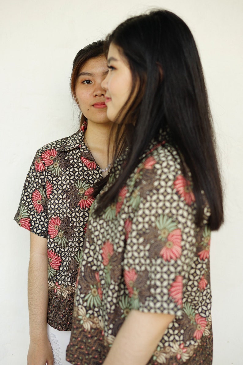 Floral Silk Batik Loose Fit Shirt/sustainable Fashion - Etsy