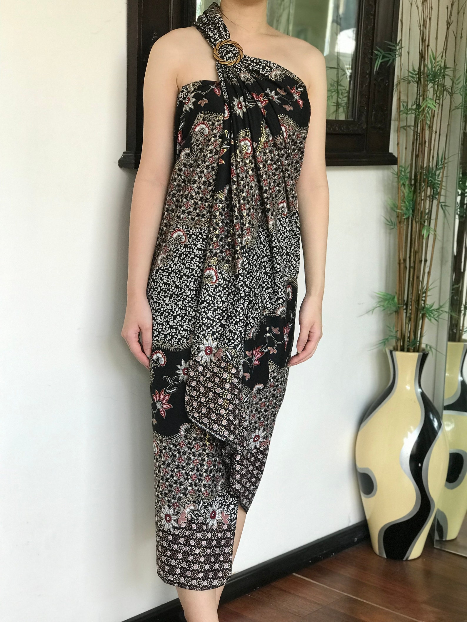 Black Batik Wrap Skirt, Bali Beach Skirt, Becah Cover Ups - Etsy