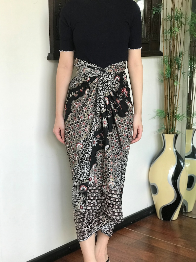 Black Batik Wrap Skirt, Bali Beach Skirt, Becah Cover Ups - Etsy