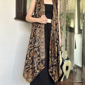 Black Batik Outer, Bali Ethnic Batik Cardigan, Womens Modern Batik ...