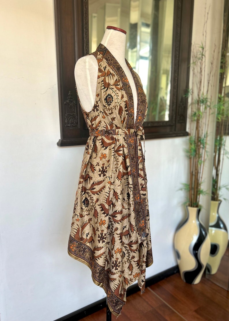 Brown Batik Outer, Modern Batik Vest for Women, Batik Vest, Beach Cover ...