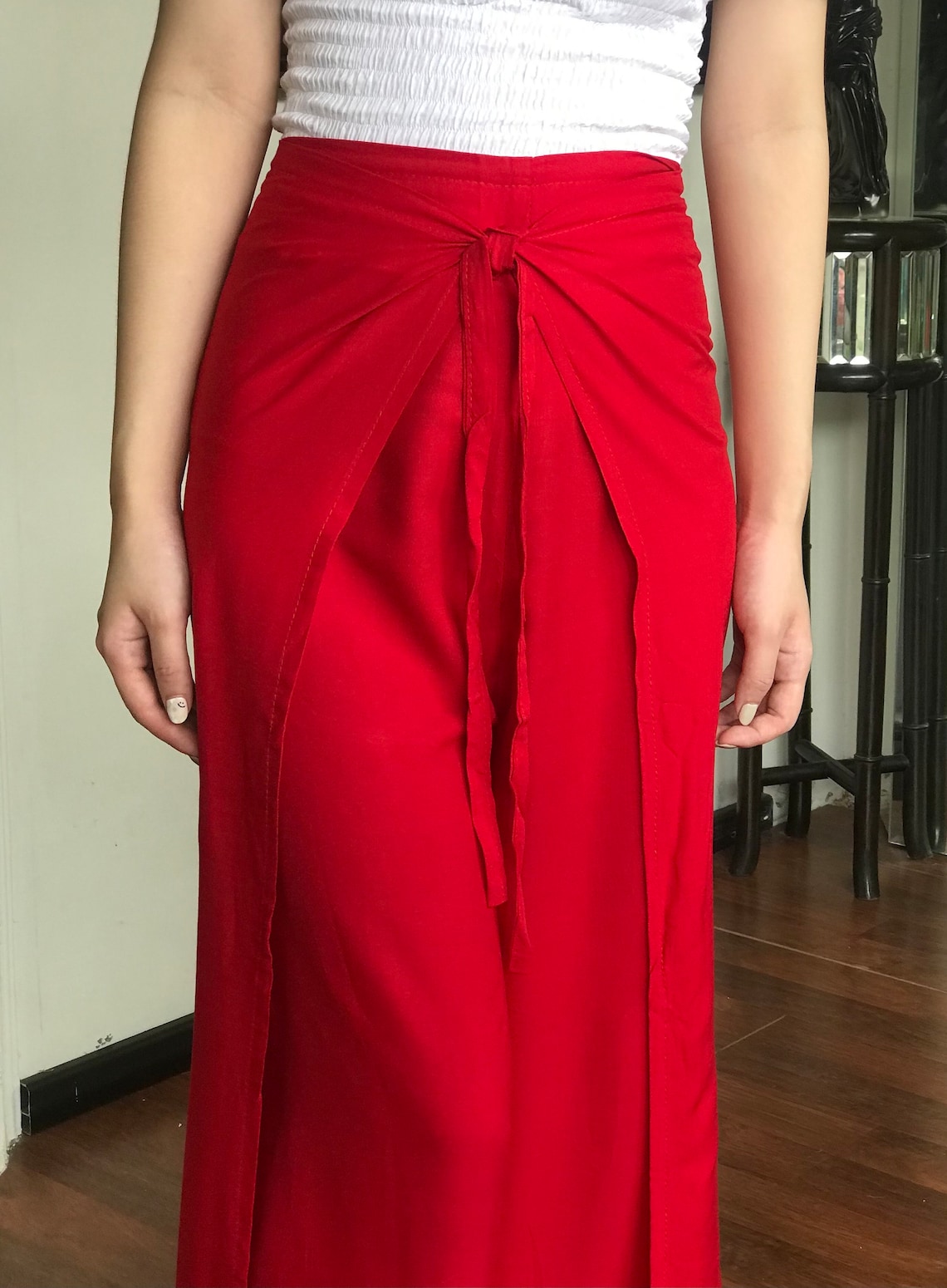 Red Wrap Pants, Bali Beach Pants, Summer Pants, Festival Pants, Hippie Palazzo Pants - Etsy