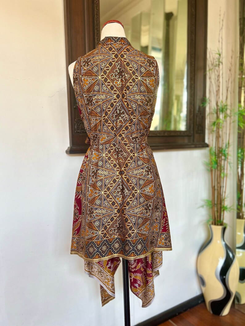 Maroon Batik Outer Womens Modern Batik Vest Batik Cardigan - Etsy