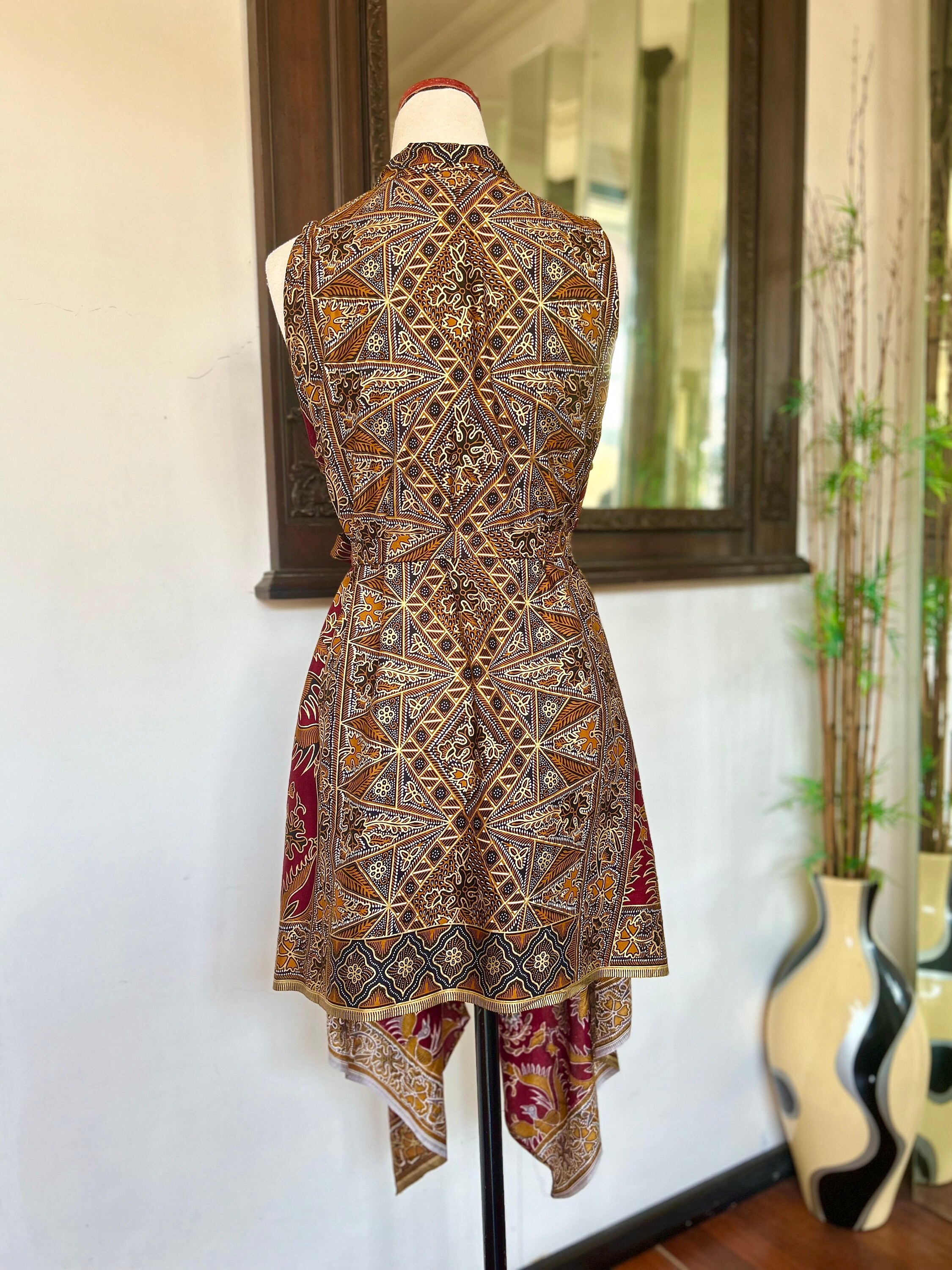 Maroon Batik Outer Womens Modern Batik Vest Batik Cardigan - Etsy