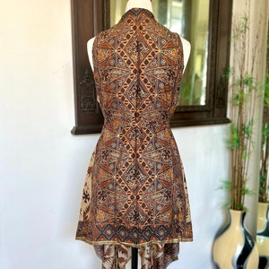 Brown Batik Outer, Modern Batik Vest for Women, Batik Vest, Beach Cover ...