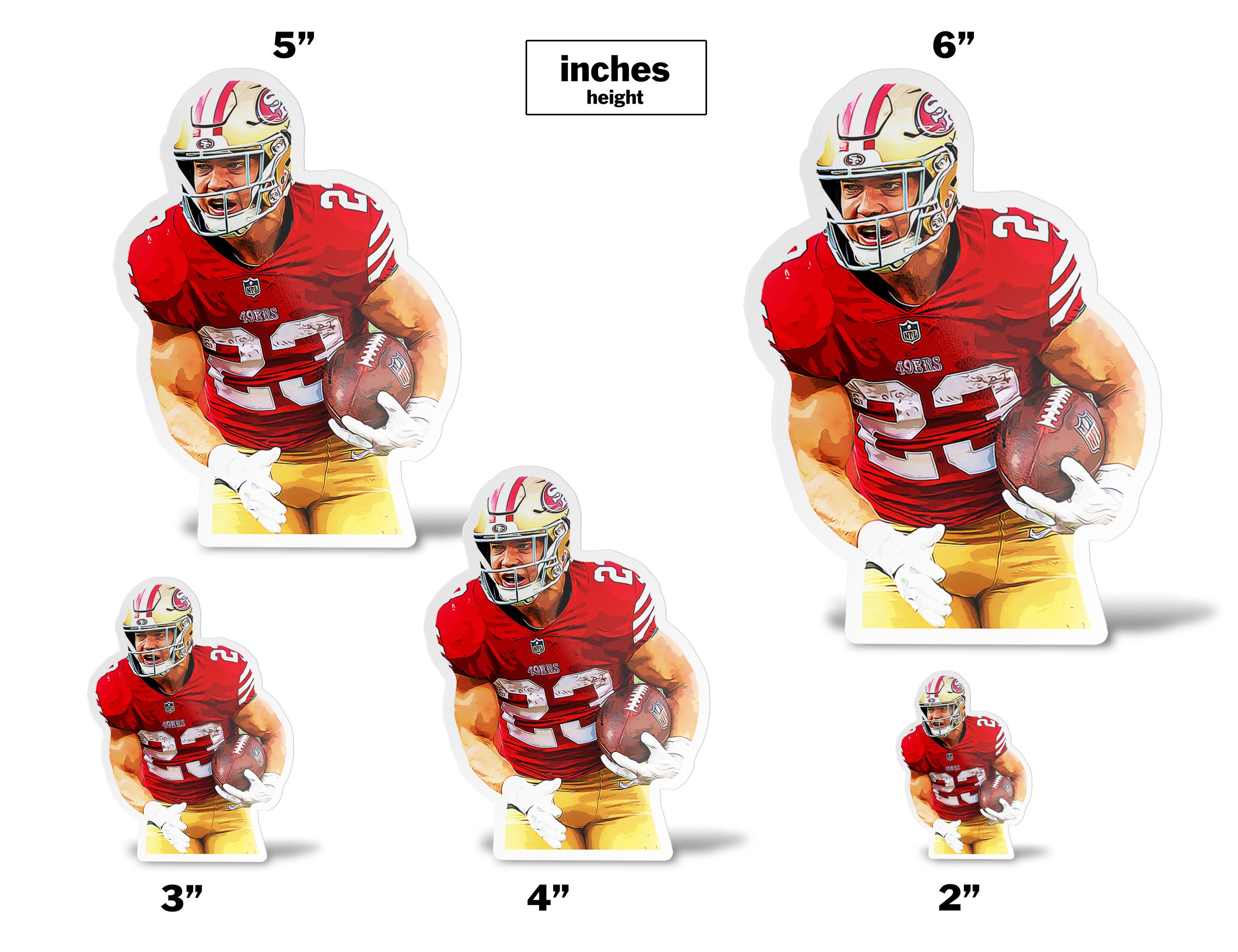 Christian McCaffrey San Francisco 49ers Football Glossy Sticker Vinyl ...