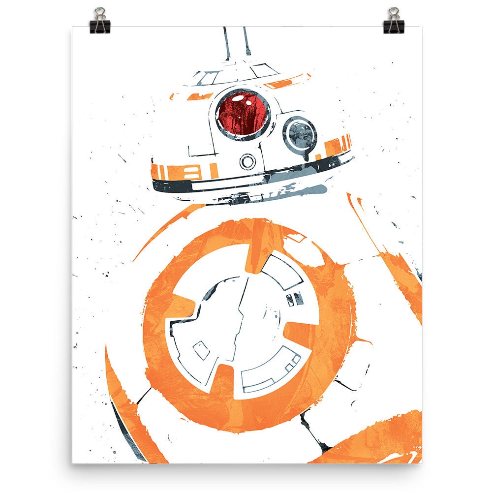 Star Wars BB8 Movie Poster Man Cave Movie Theater Art Print | Etsy