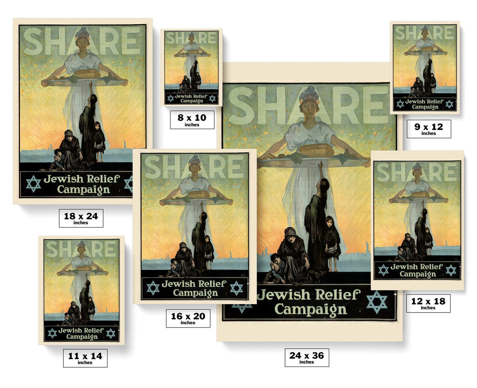 Share-jewish Relief Campaign Vintage Print-free US SHIPPING - Etsy