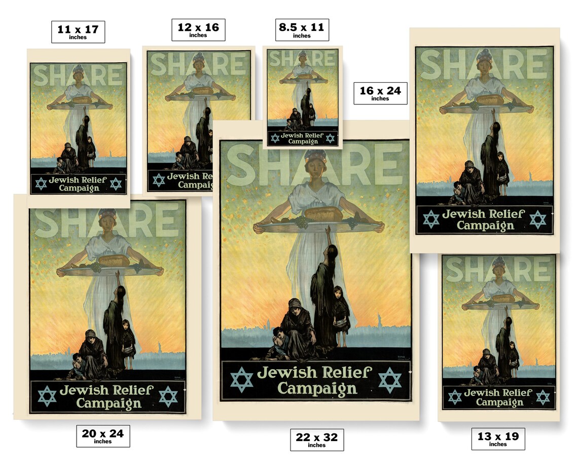 Share-jewish Relief Campaign Vintage Print-free US SHIPPING - Etsy
