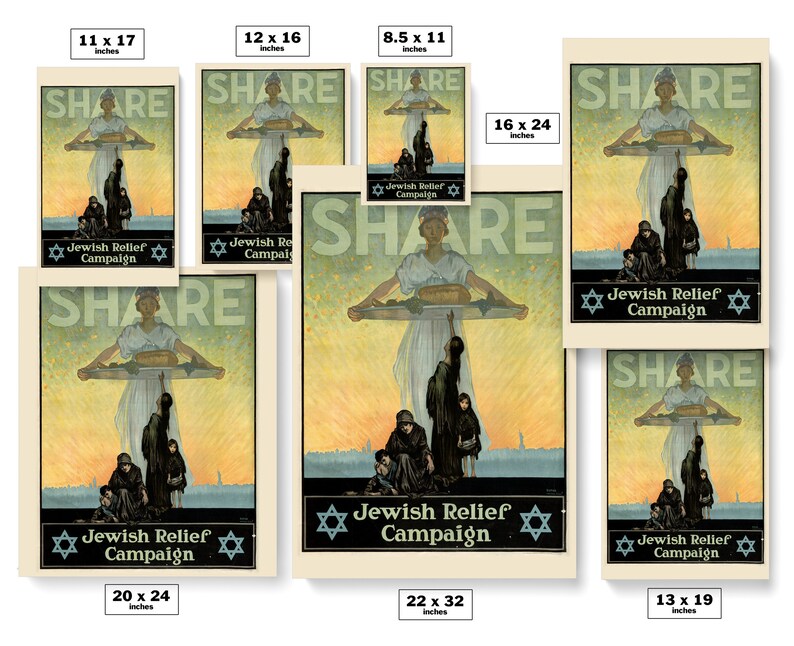 Share-jewish Relief Campaign Vintage Print-free US SHIPPING - Etsy