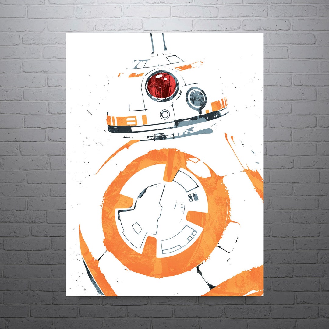 Star Wars BB8 Movie Poster Man Cave Movie Theater Art Print - Etsy
