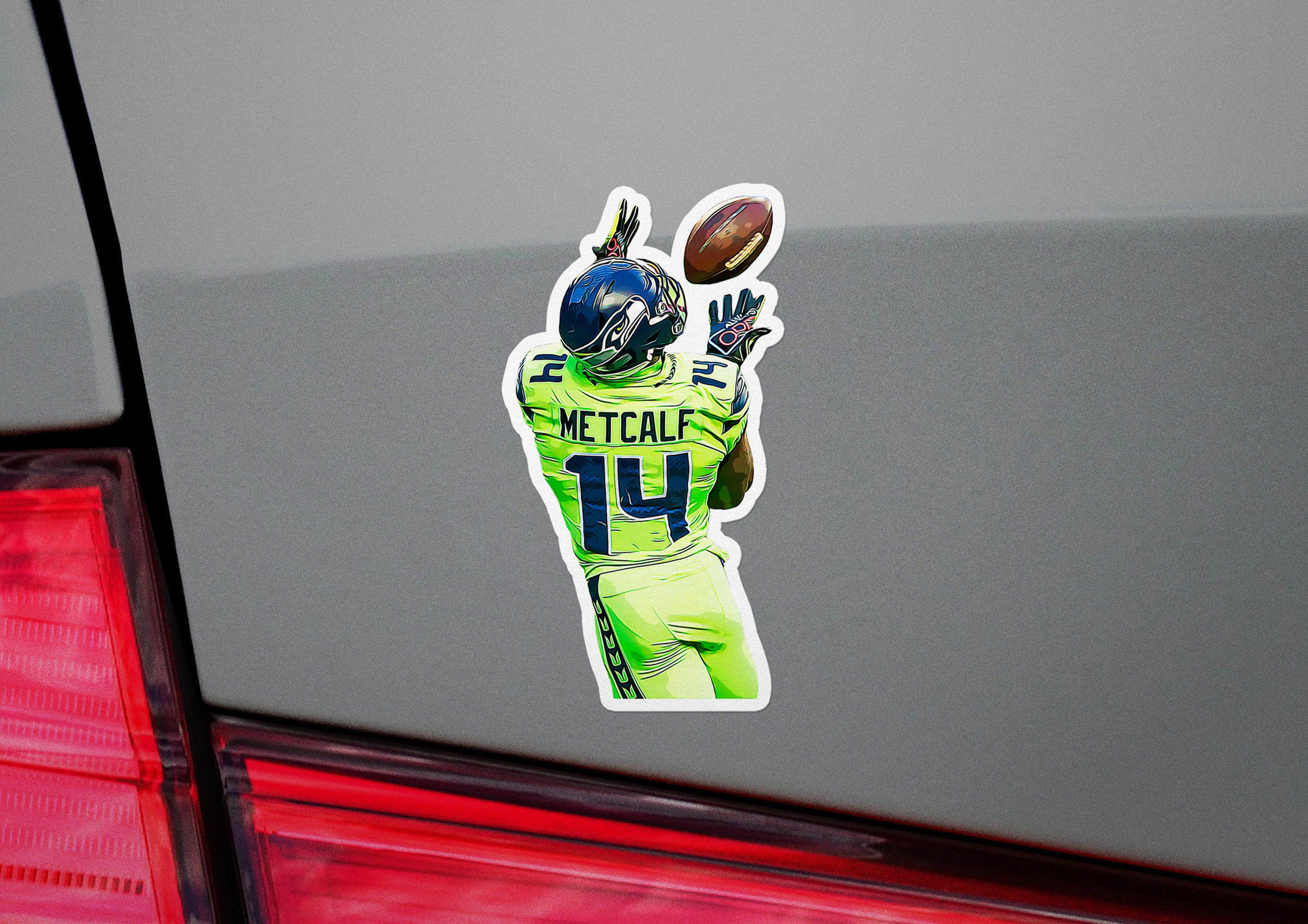DK Metcalf Green Seattle Seahawks Football Glossy Sticker - Etsy