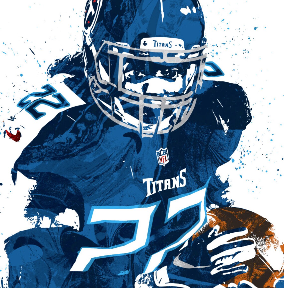 Derrick Henry Tennessee Titans Football Poster Man Cave | Etsy