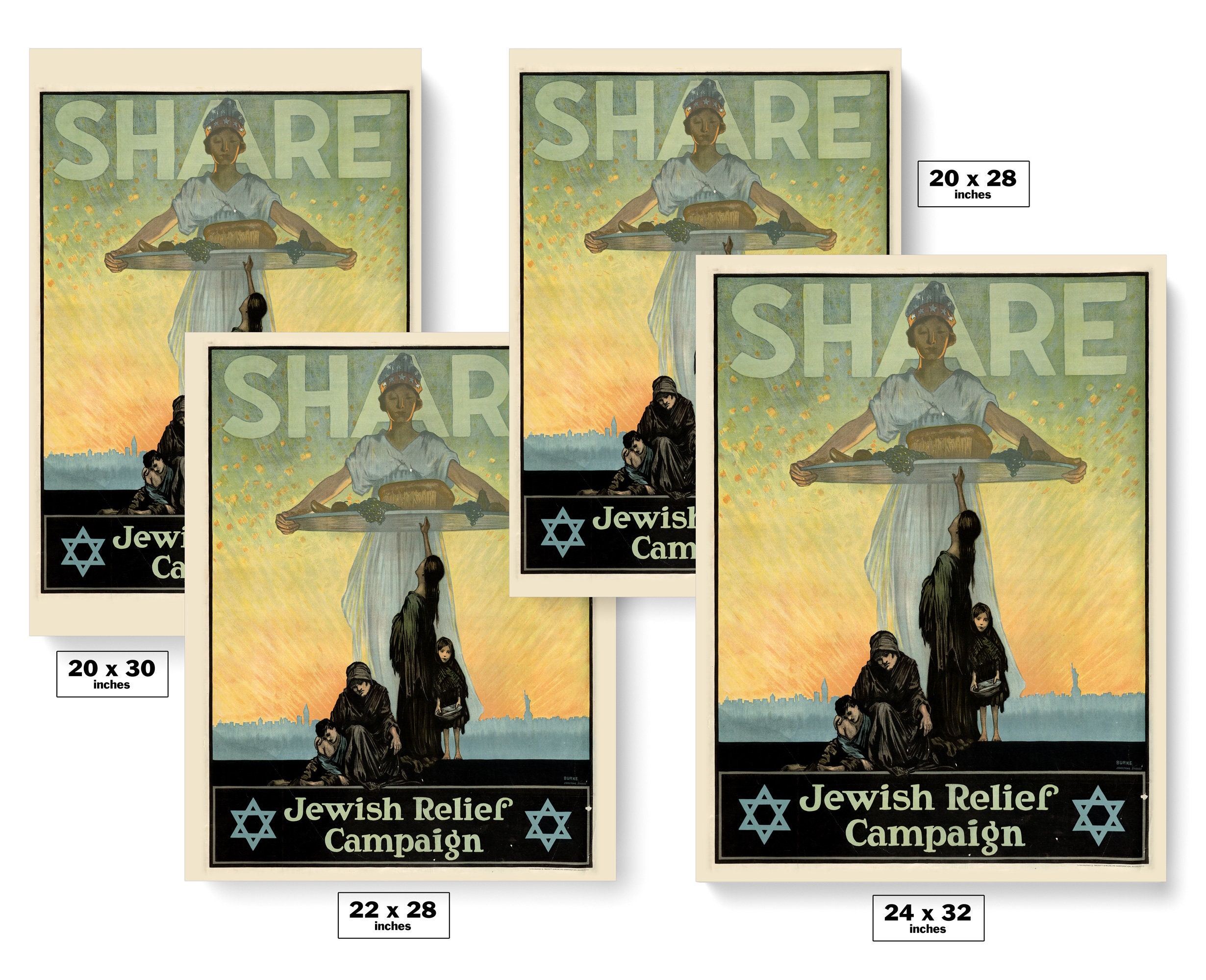 Share-jewish Relief Campaign Vintage Print-free US SHIPPING - Etsy