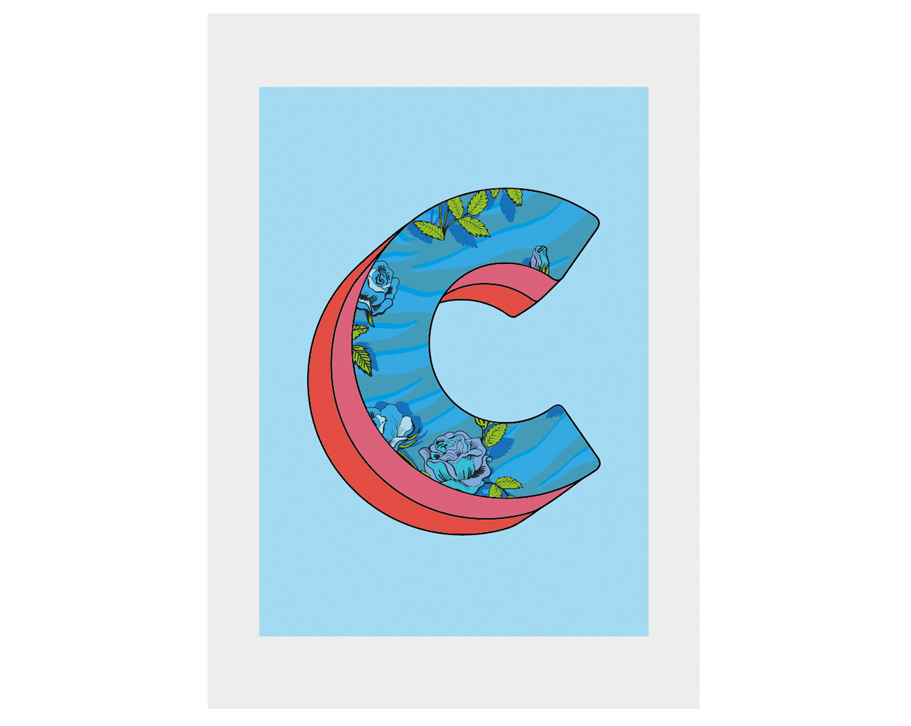 Bold Letter Print Retro Custom Alphabet Personalised Art | Etsy