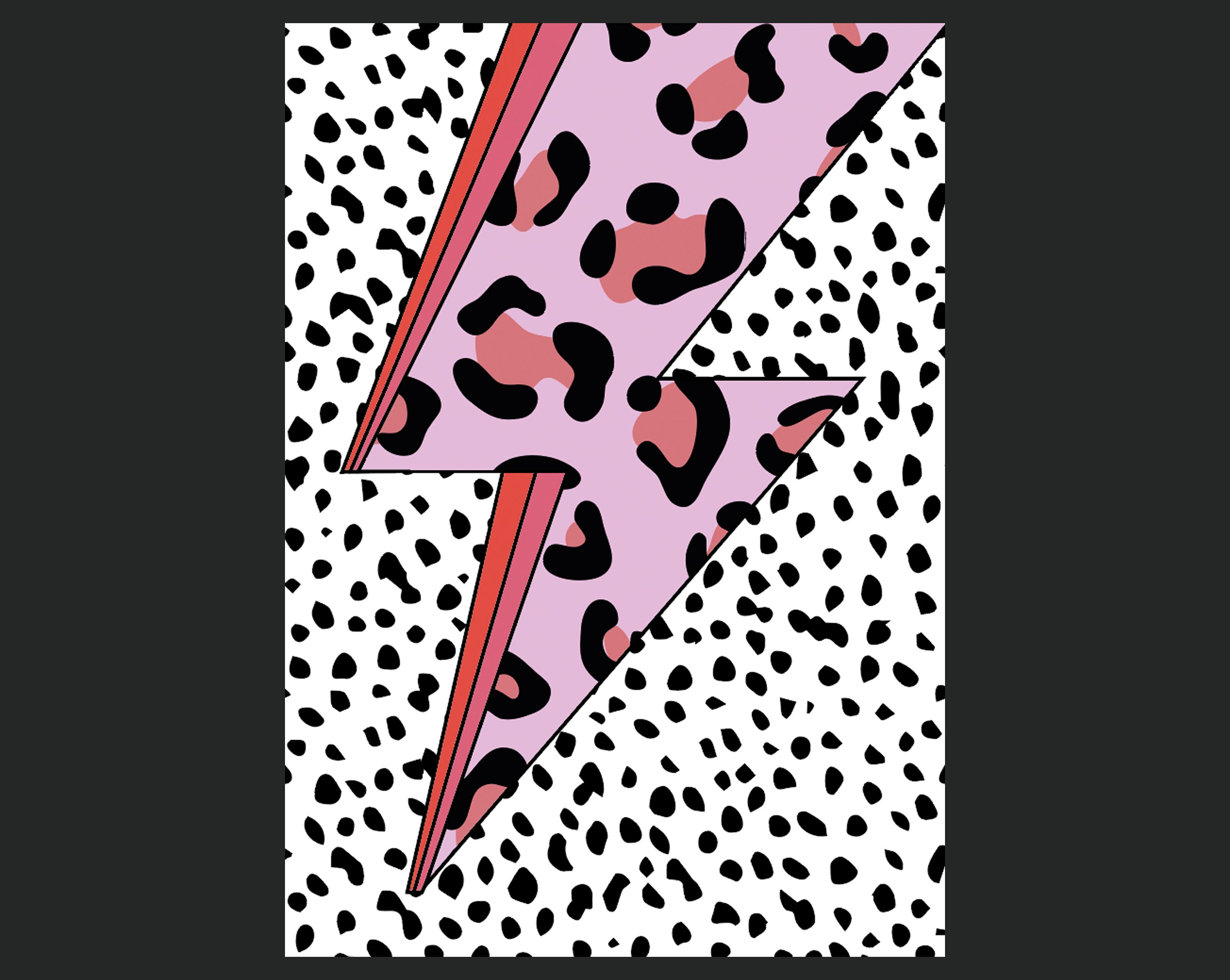 Lightning Bolt Print Leopard Print Gallery Wall Bedroom | Etsy