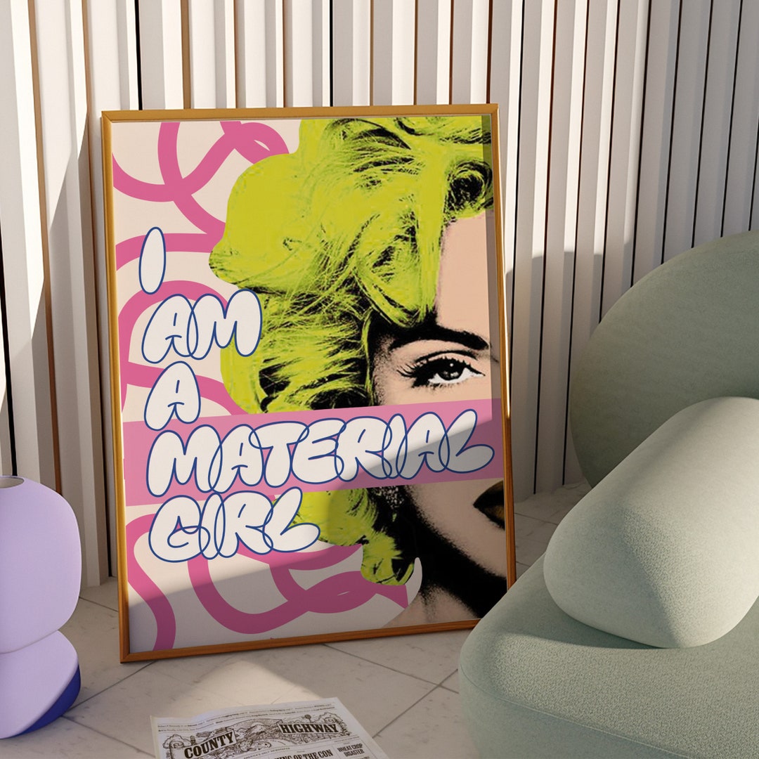 Material Girl Music Print Lyrics Print Pop Art Poster Altered Art Wall ...