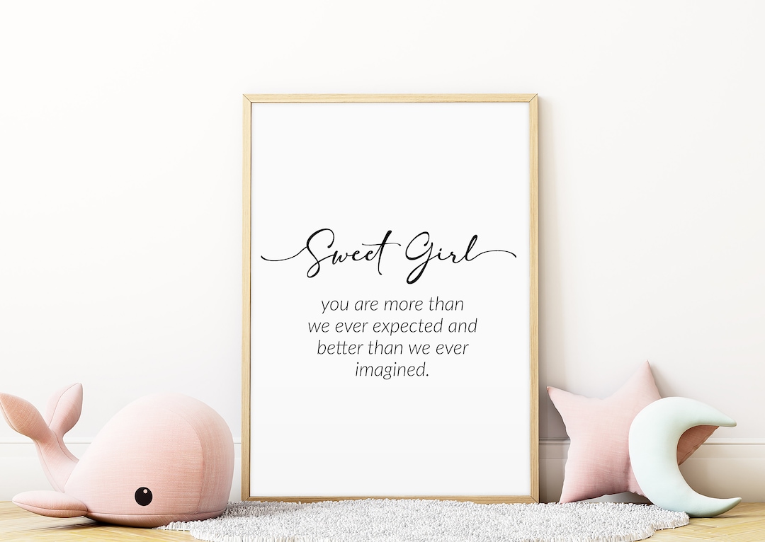 Nursery Quote Print. Baby Girl Nursery Print. Little Girl Quote. Baby ...