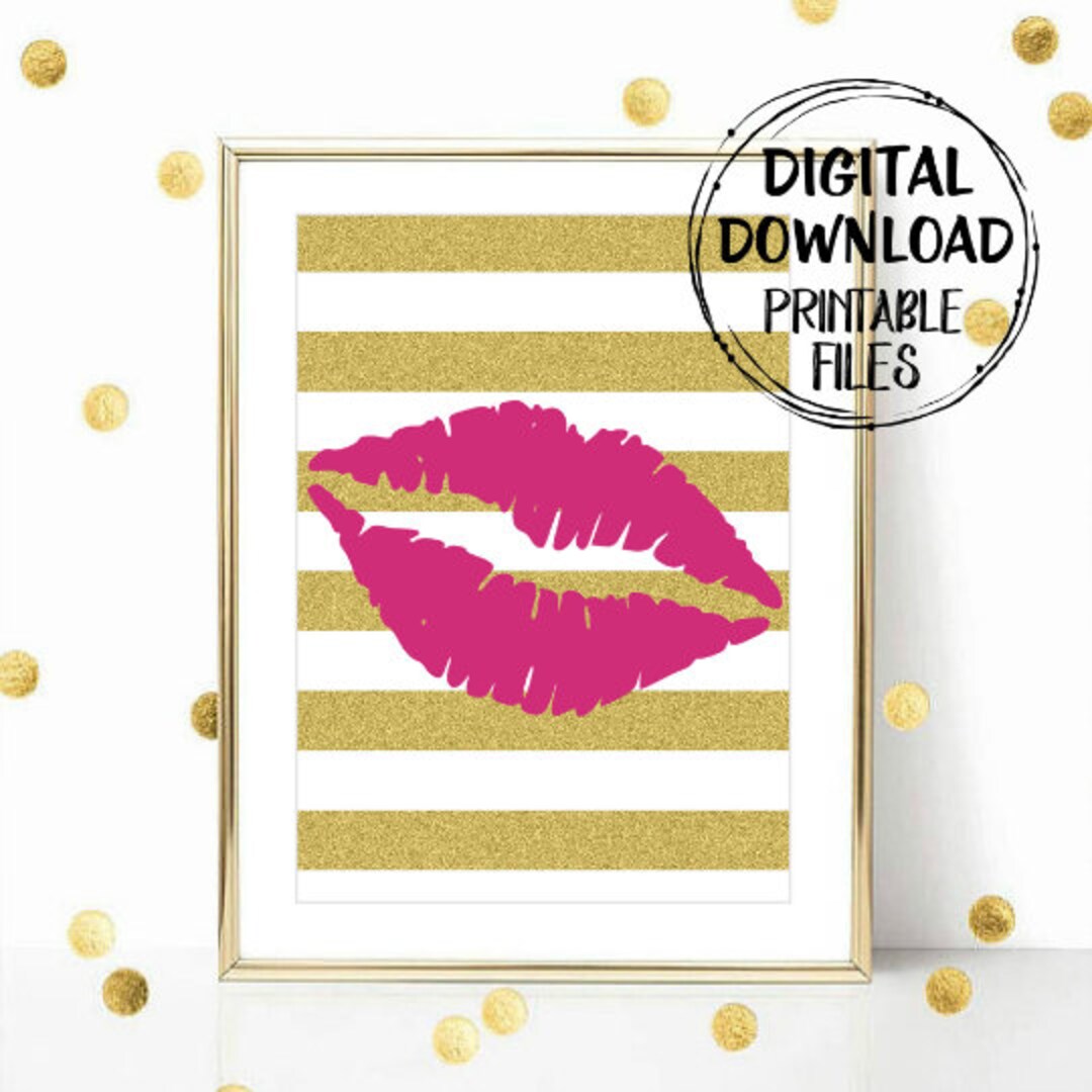 Lips Printable Girly Printable Make up Print Glitter Printable Art ...