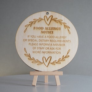 Food Allergy Notice - Wooden Door Sign - Perfect for Restaurants ...