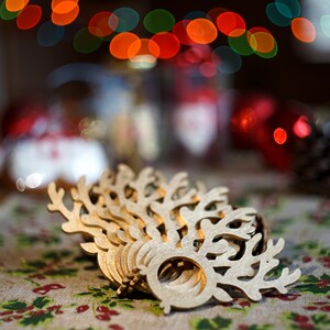 Christmas Napkin Rings - Reindeer, Antlers - Wooden Pack of 6 / 8 / 10 ...