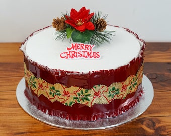 North Pole Scene Edible Icing Cake Ribbon / Side Strips - Etsy