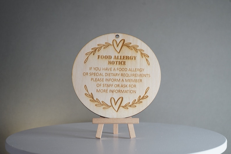 Food Allergy Notice - Wooden Door Sign - Perfect for Restaurants ...