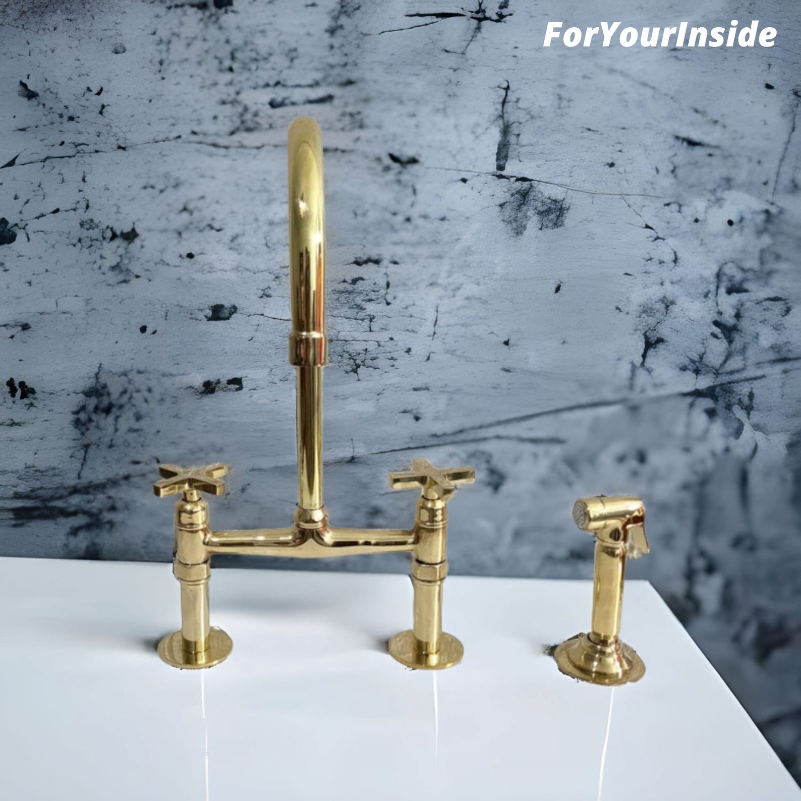 Unlacquered Solid Brass Kitchen Faucet Kitchen Faucet - Etsy