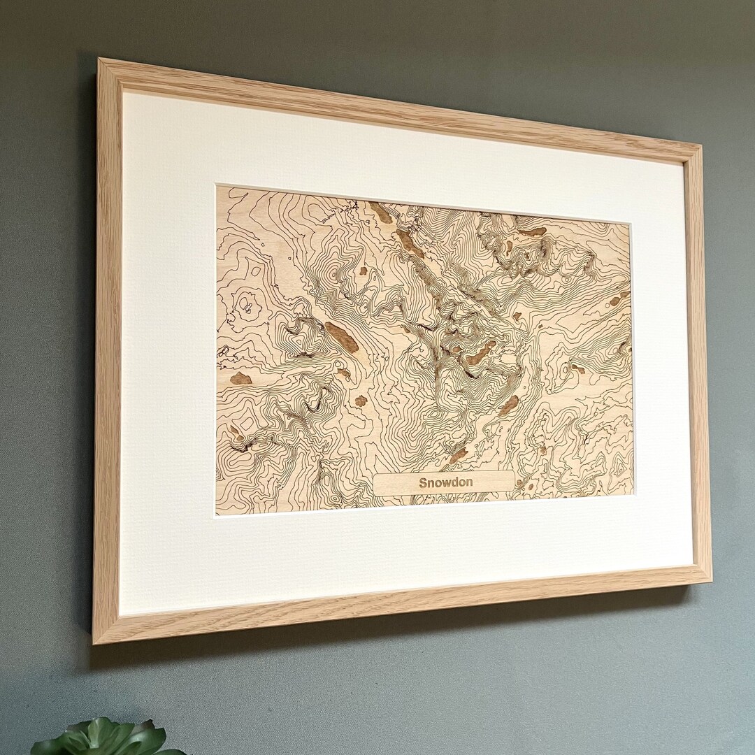 Snowdon Topographic Map | Engraved Wooden Contour Map | Unique Yr ...