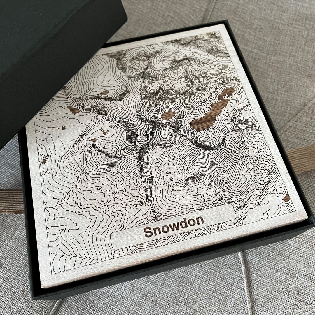Personalised Snowdon Map Yr Wyddfa Map Topographic Map of Snowdon Welsh ...