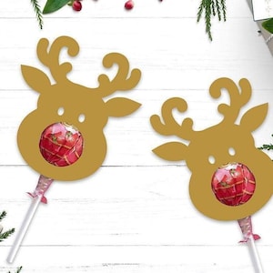 Christmas Lollipop Holder SVG, Reindeer Lollipop Holder Cut File, Candy ...