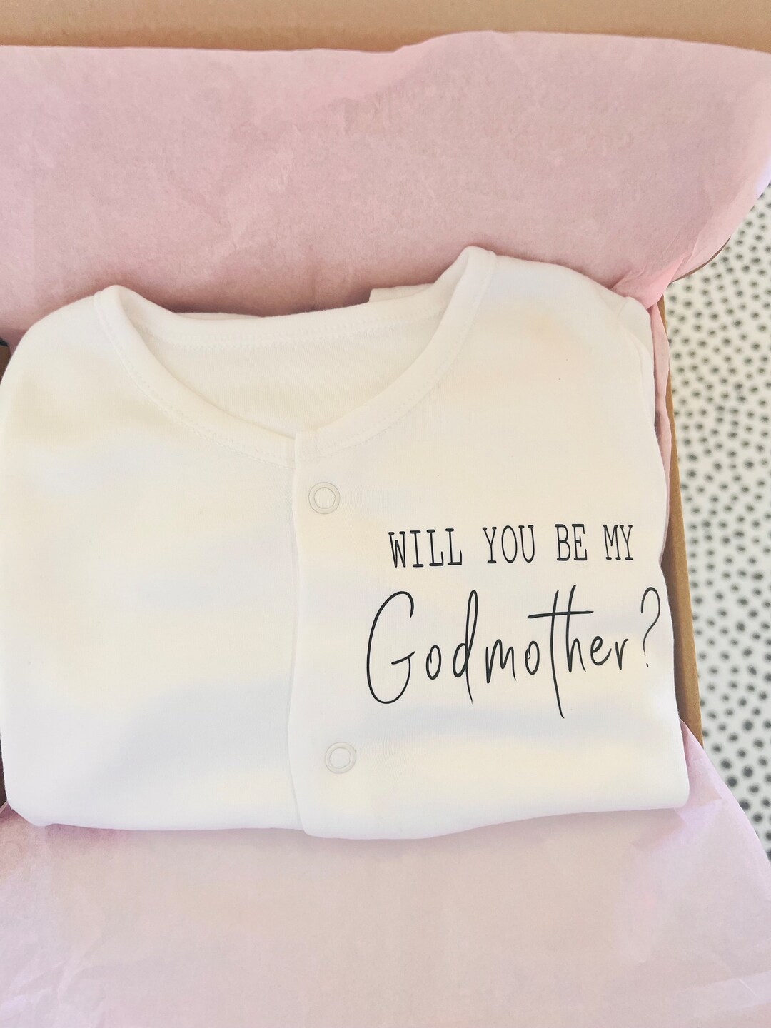 Will You Be My Godmother Godfather Baby Sleepsuit, Pregnancy Reveal Vest Godparent Proposal ...