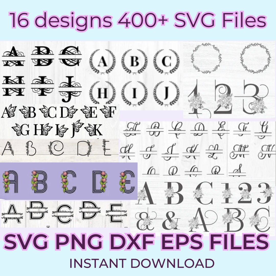 Monogram Initials SVG Bundle 16 Designs - Etsy