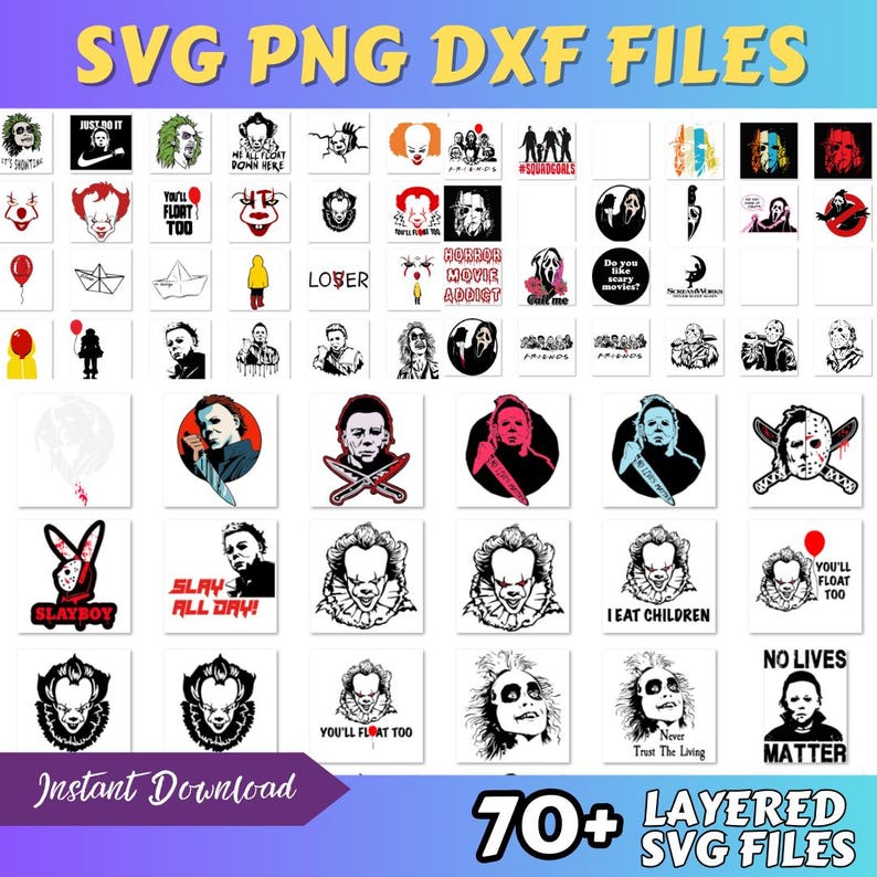 Halloween Horror SVG Bundle: 70+ Layered Files - Etsy