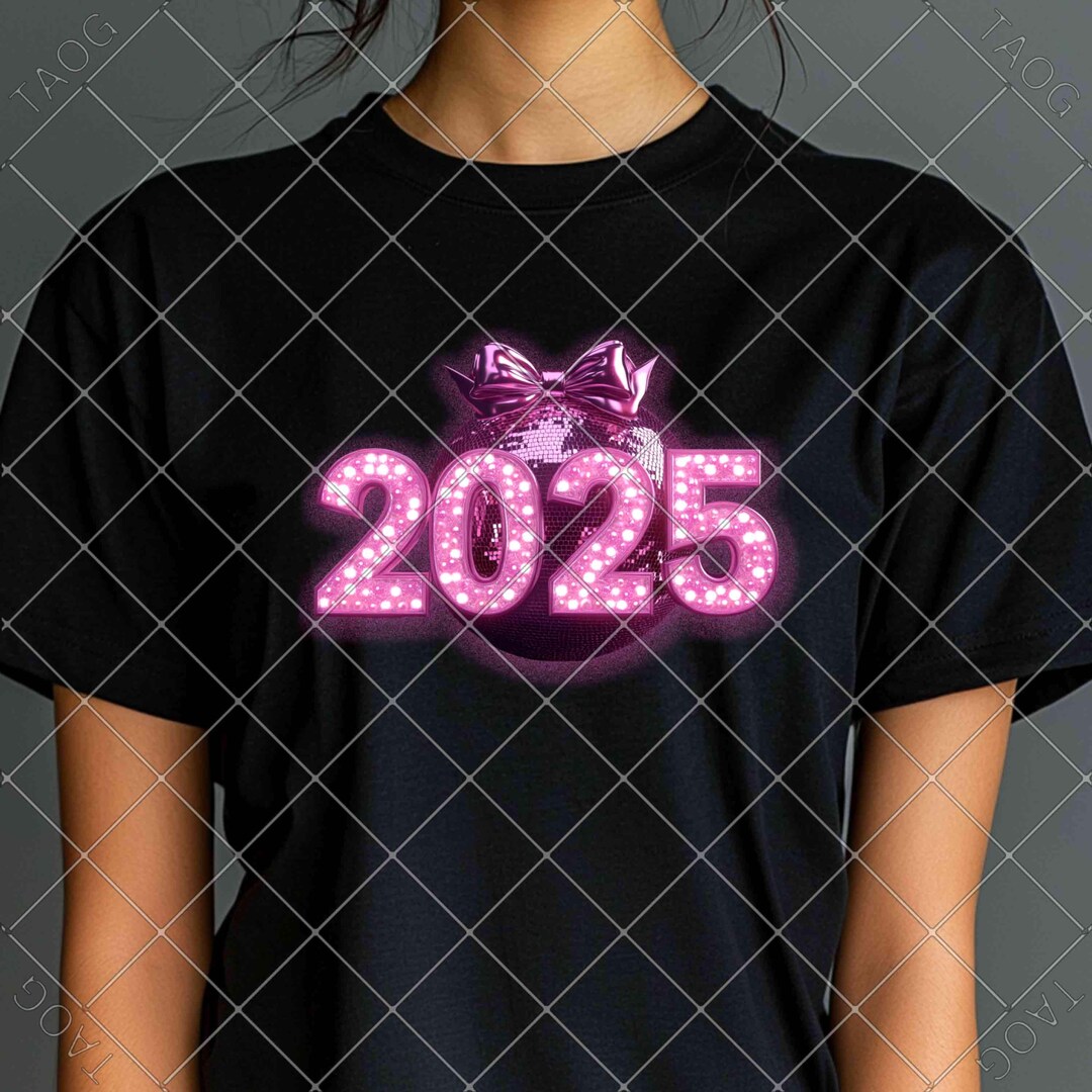 2025 Disco Ball, 2025, Happy New Year, Disco Ball, Shiny, Pink, Chibi ...
