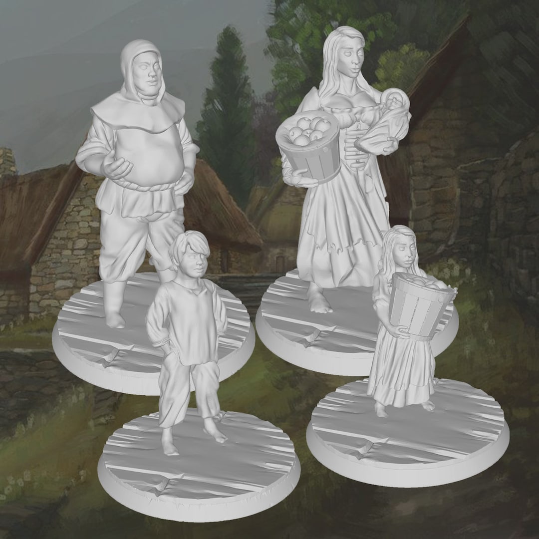 Peasant Family Dnd Wargame Miniatures Set - Etsy