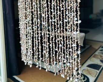 Boho Sea Shell Door Curtain, Beaded Sea Shell Curtain Doorway, Sea ...